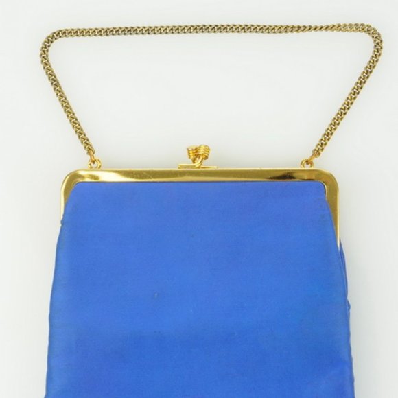 Unknown vintage | Bags | Royal Blue Satin Evening Bag Vintage 96s ...